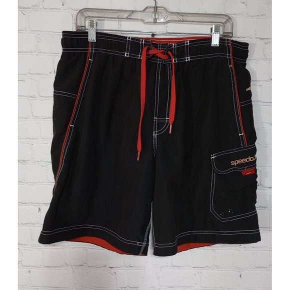 Speedo | Swim | Speedo Mens Sz Small Swim Trunks Black Red Summer Beach ...